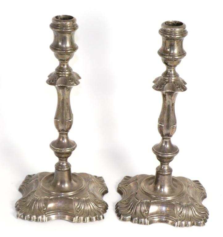 Lot 223 - A Pair of Edwardian Silver Candlesticks, of