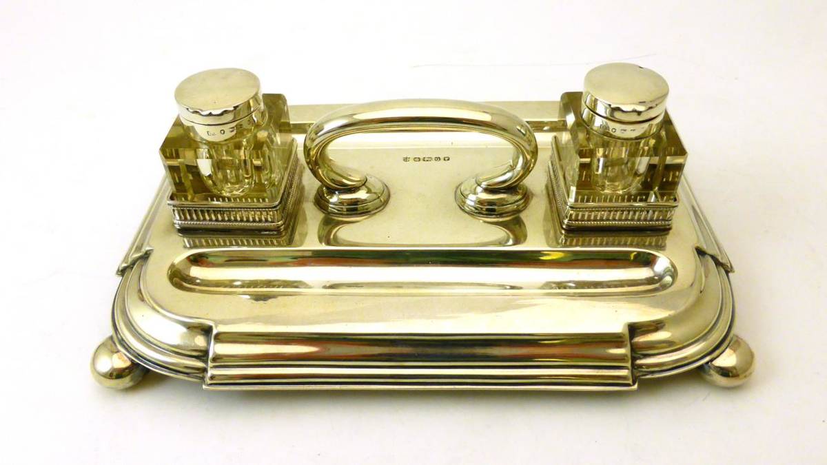 Lot 2352 - A Victorian Silver Inkstand, Fenton
