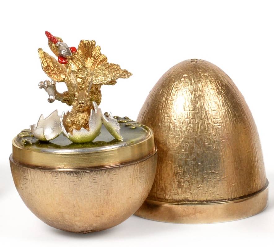 Lot 2449 - Stuart Devlin: A Silver Gilt Surprise Egg,