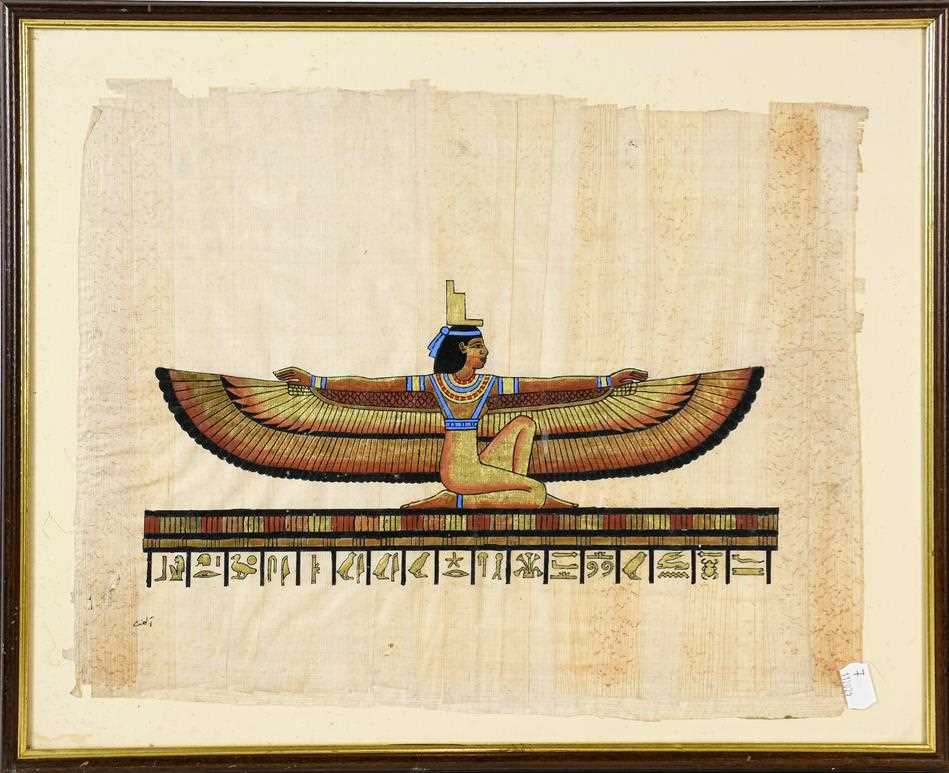 Lot 1108 - Three modern Egyptian papyrus together with