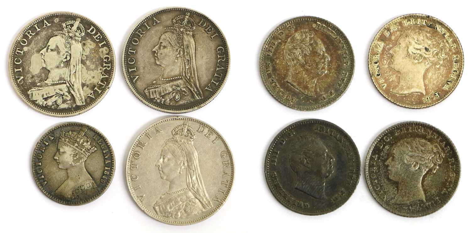 Lot 206 - Assorted Victorian Silver Coinage; 8 coins