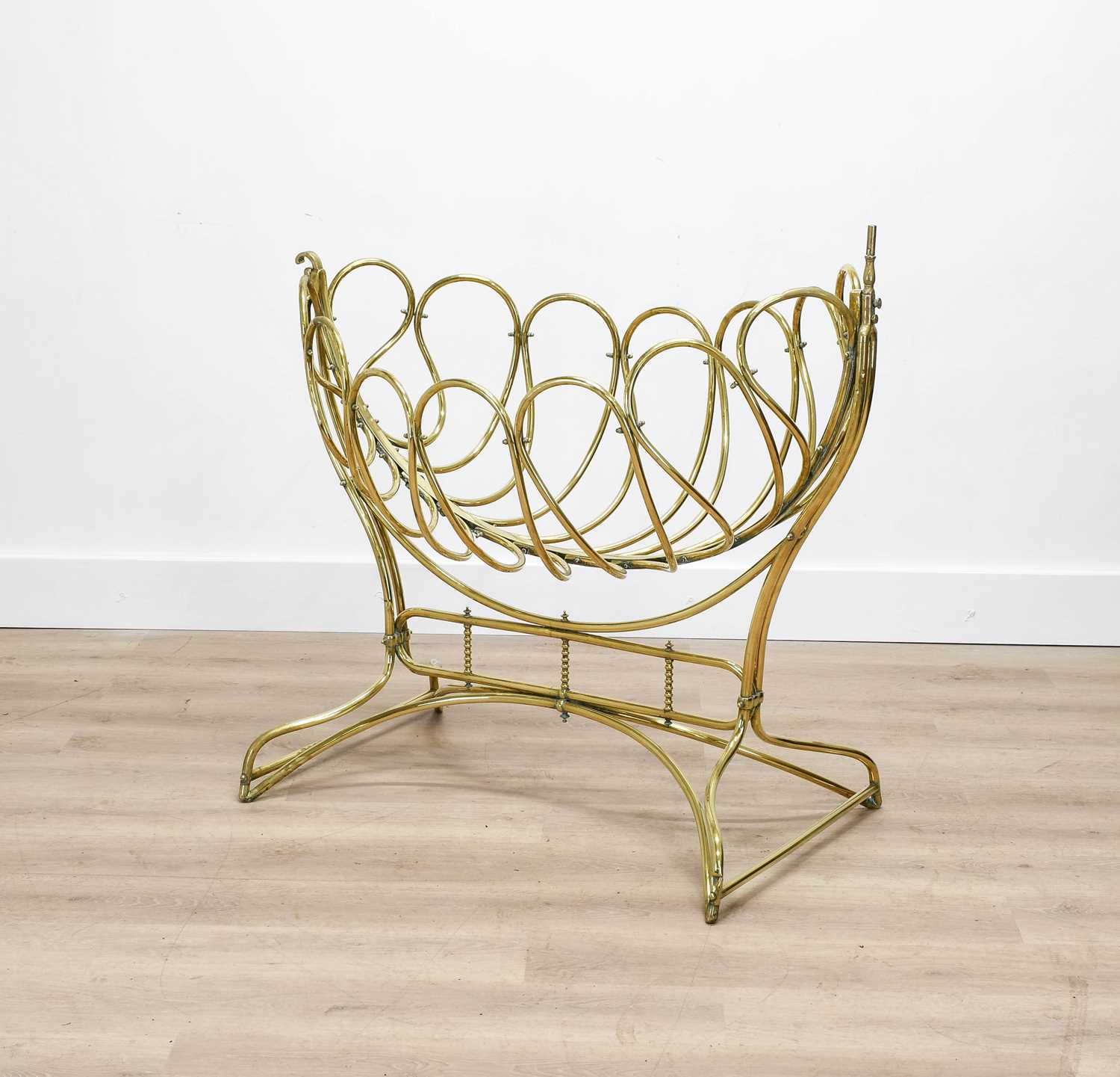 Lot 181 - A French Tubular Brass Child's Cot,