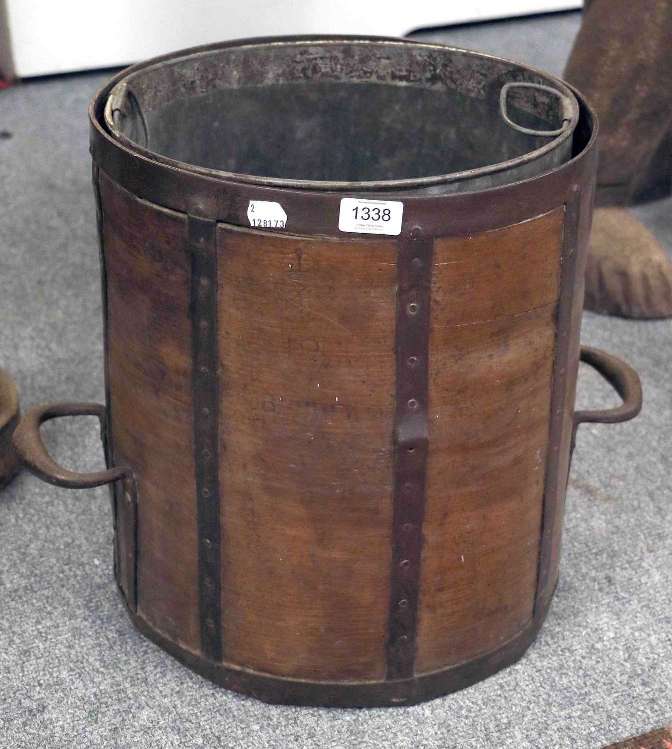 Lot 1338 - A Bushel Measure, with metal mounts and