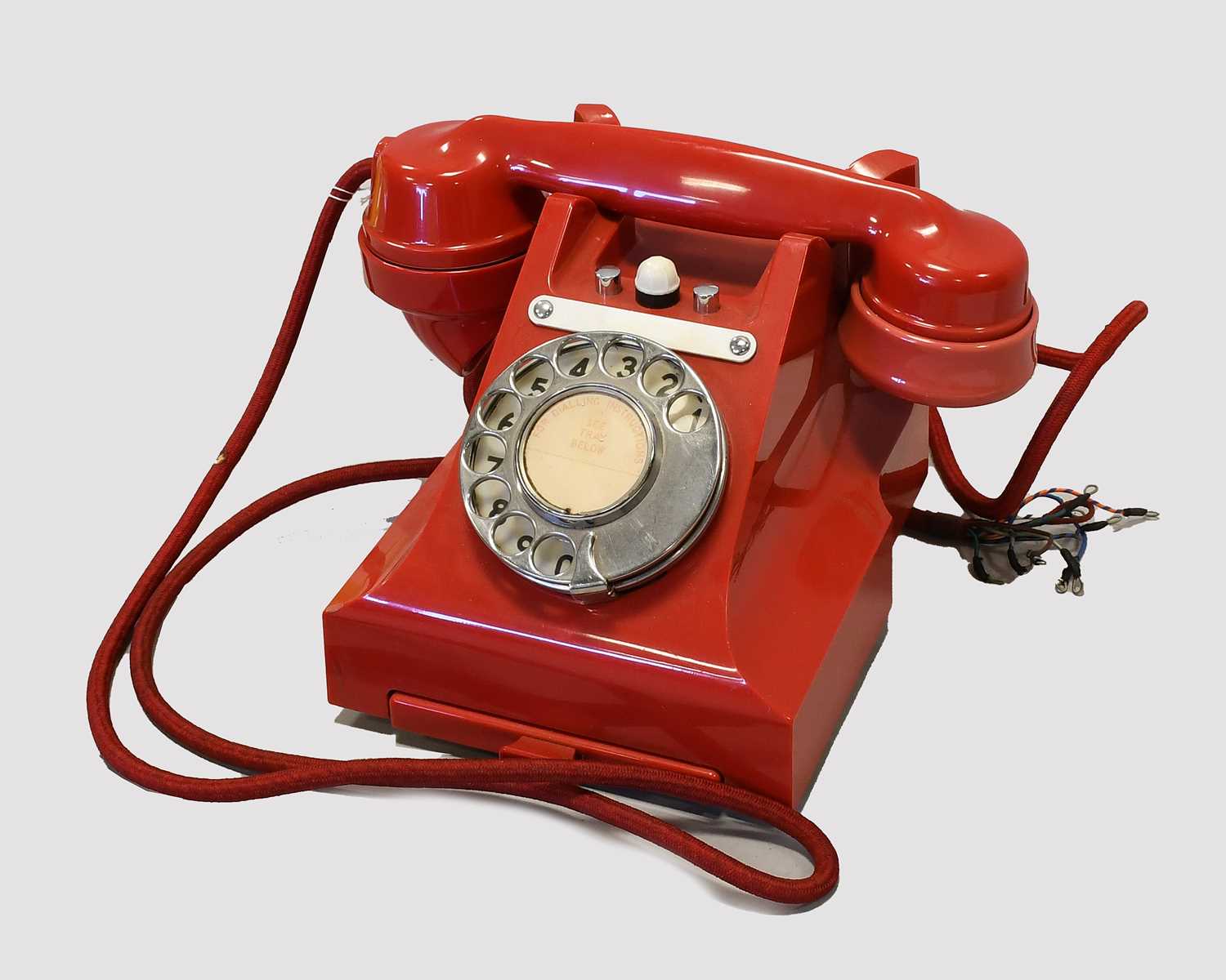 Lot 163 - GPO Type 332 Rare Red Bakelite Telephone