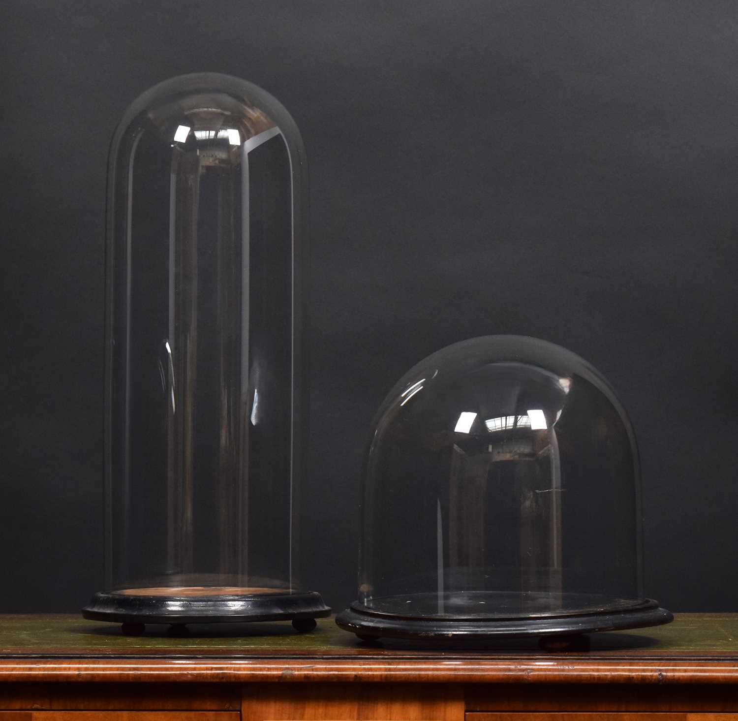 Lot 123 - Glass Domes: Two Period Circular Glass Domes,