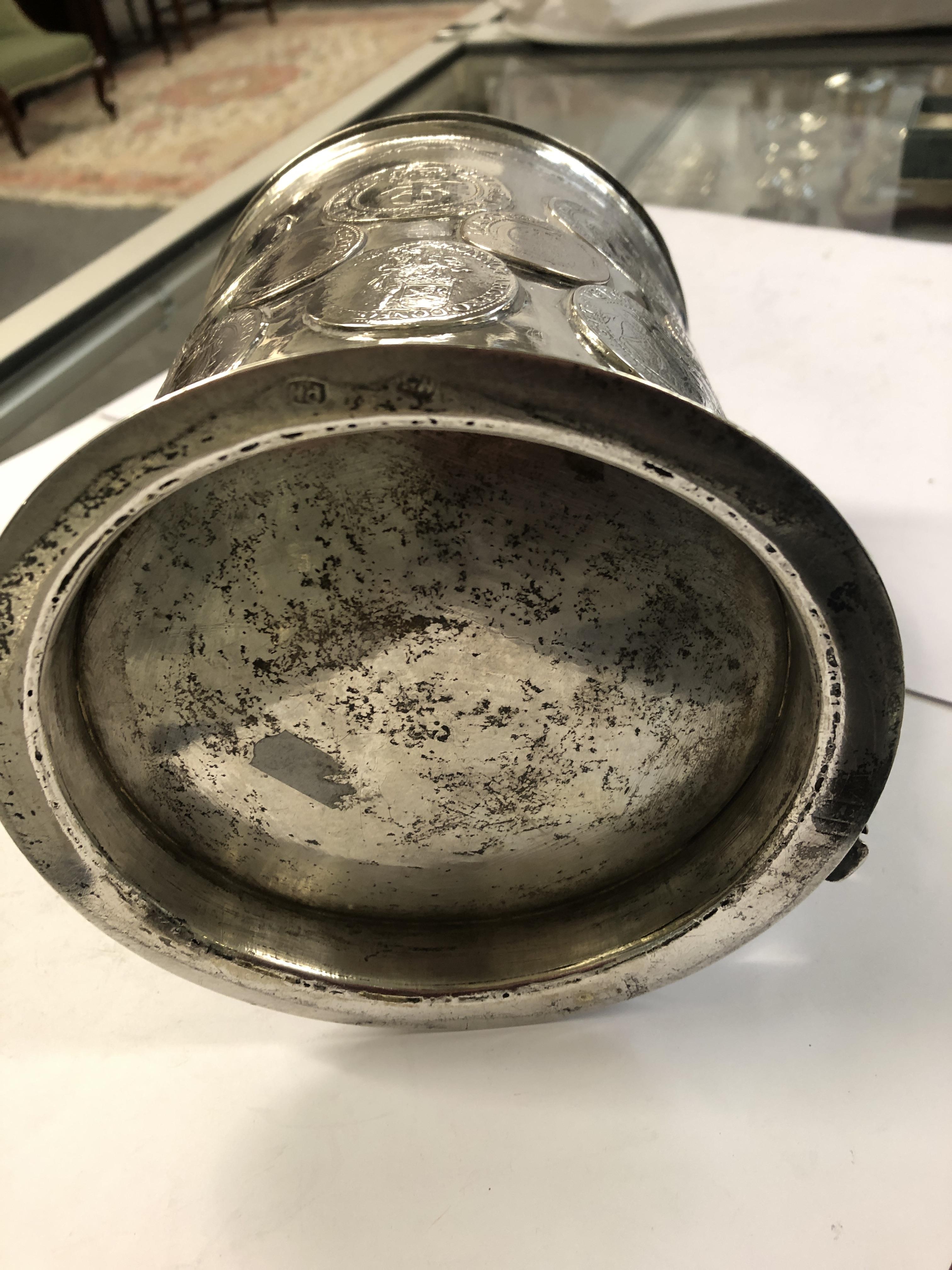 Lot 2098 - A Scandinavian Coin-Set Silver Tankard,
