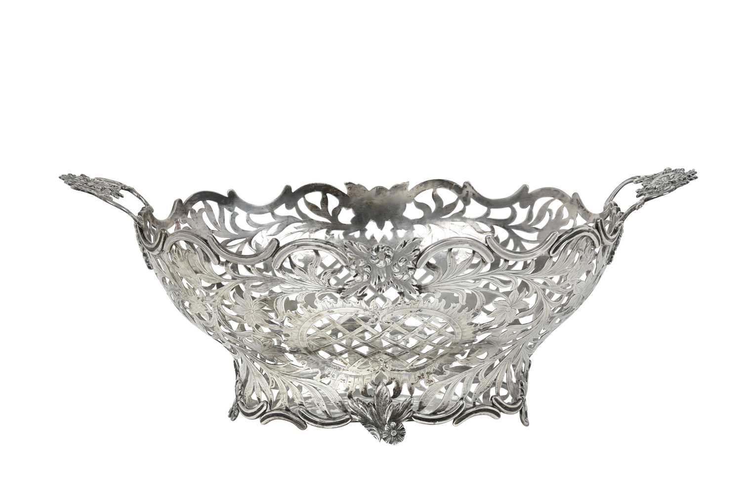 Lot 2102 - A Dutch Silver Basket,