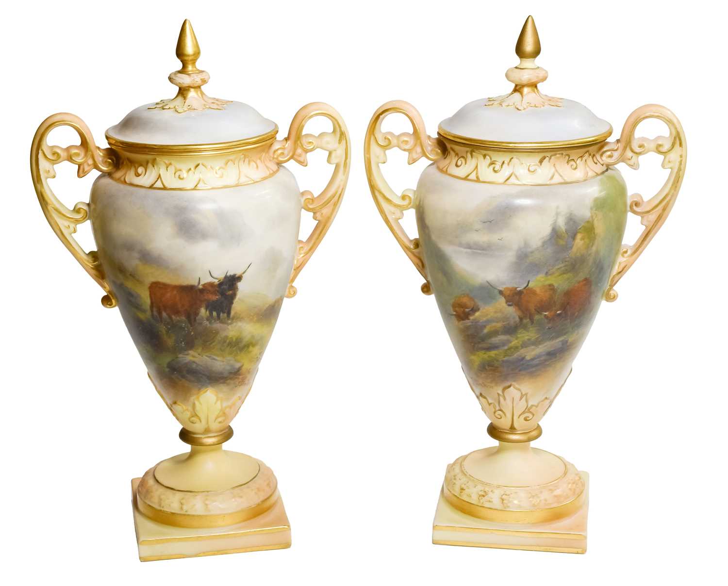 Lot 98 - A Pair of Grainger & Co. Worcester Porcelain
