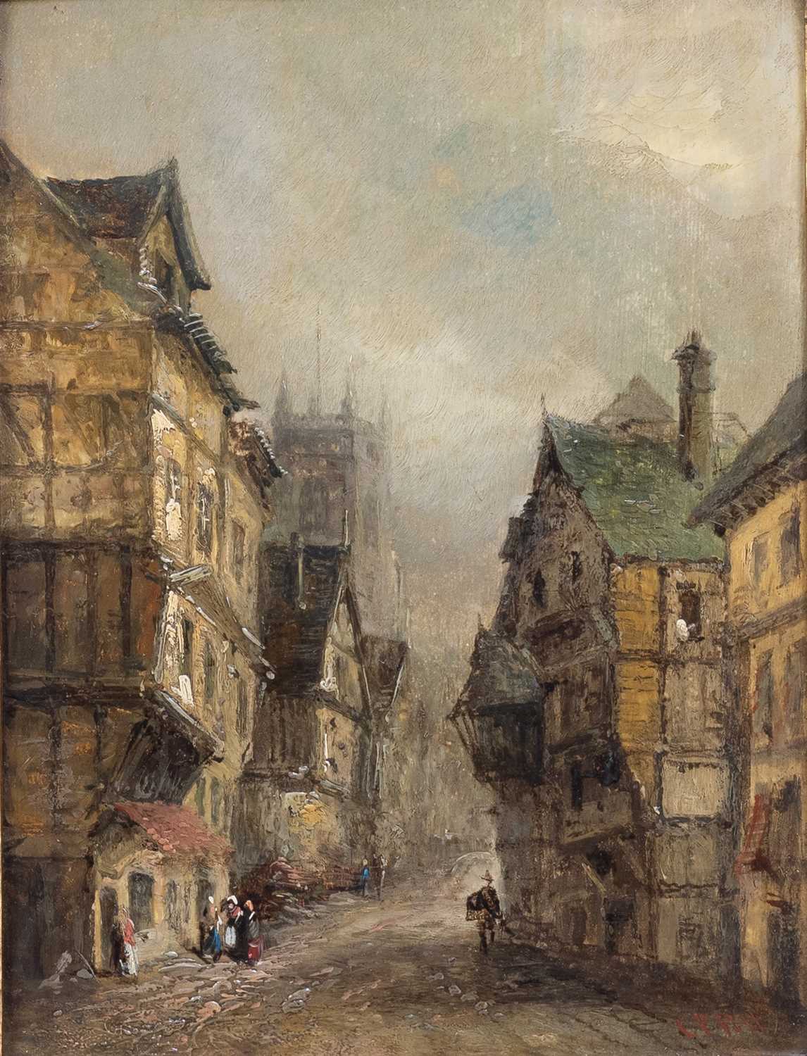 Lot 1081 - Charles Peter Pitt (1822-1895) A street in