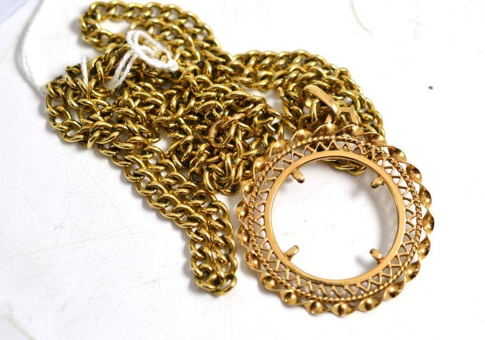 Lot 266 - A 9ct gold sovereign mount on a 9ct gold