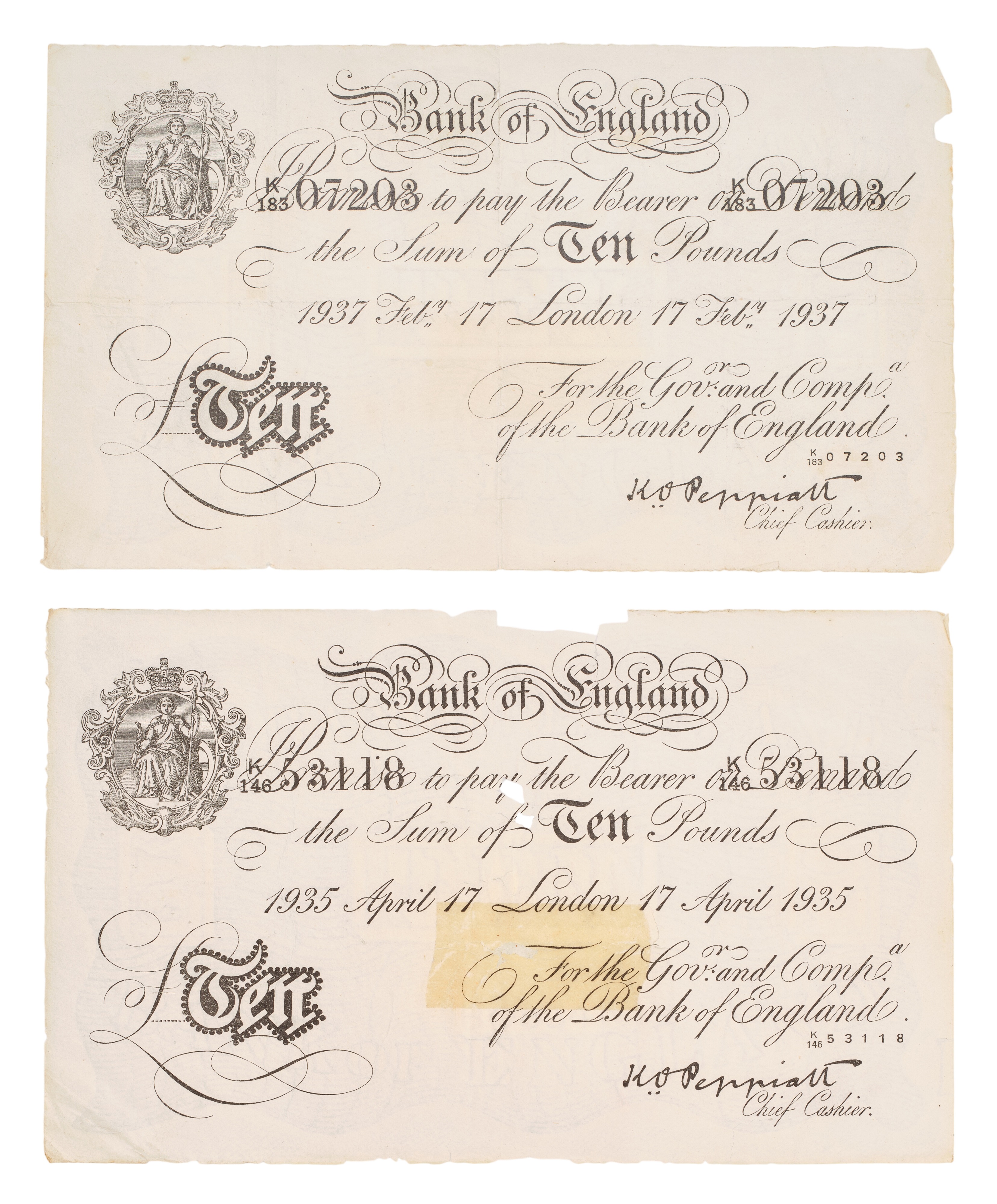 Lot 461 - Bank of England, Operation Bernhard, Ten