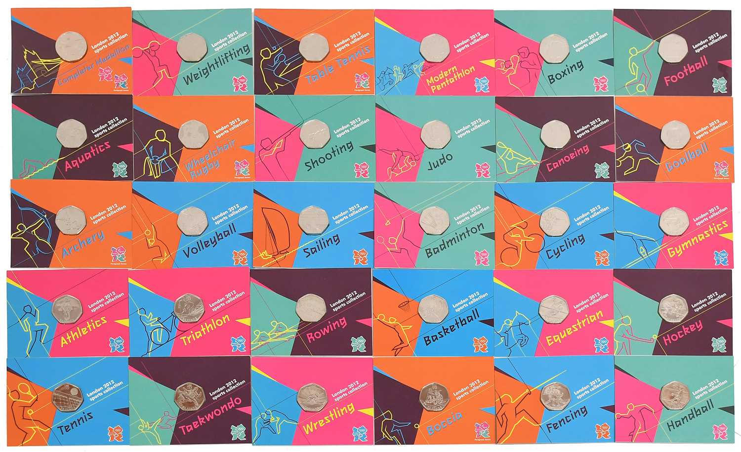 Lot 365 - A Complete Set of London 2012 Olympics 50ps,