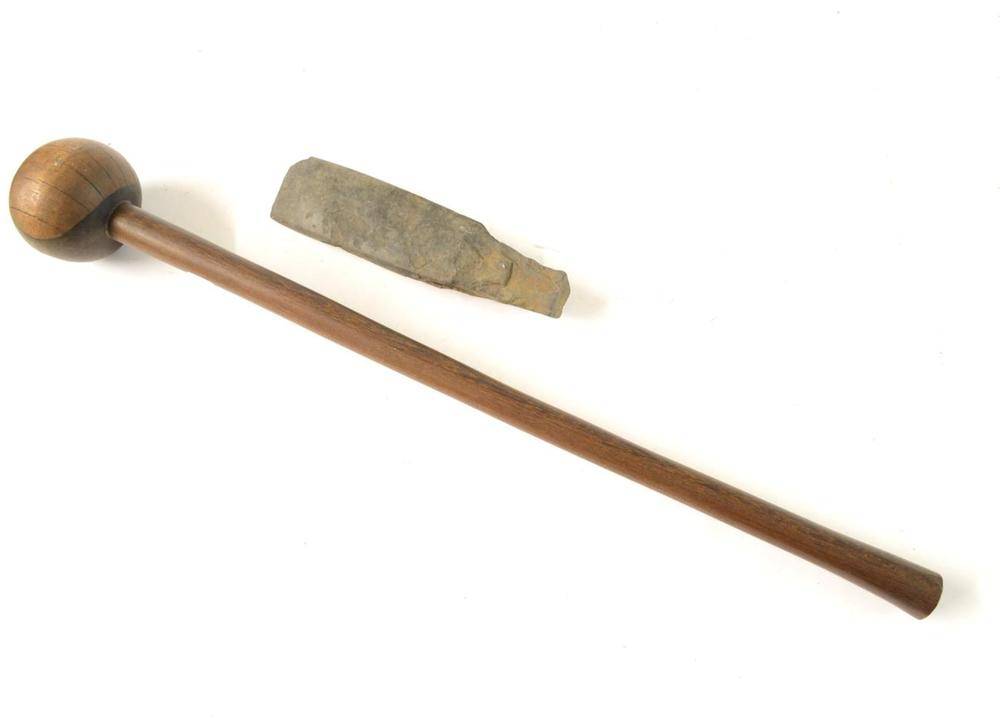 Lot 285 - A Zulu Wood Knobkerrie, with large globular