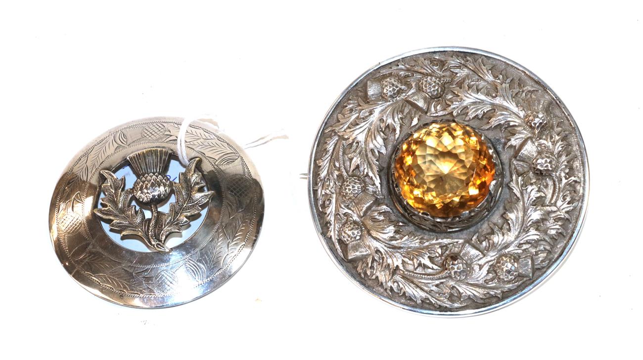 Lot 277 - A George V Scottish Silver Cairngorm kilt